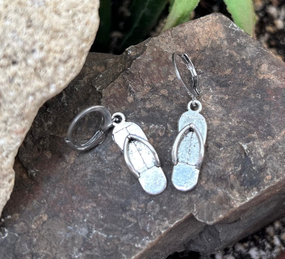 Hoop Earrings, Summer Earrings, Hoops, Flip Flops, Summer Jewelry ...