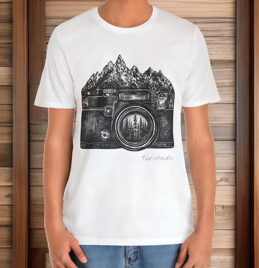 Photo Camera T-shirt, Mountain T-shirt, Photographer T-shirt, Mountain ...
