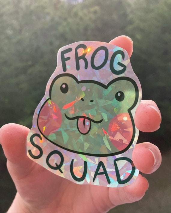 Frog Squad Holographic Sticker - Etsy