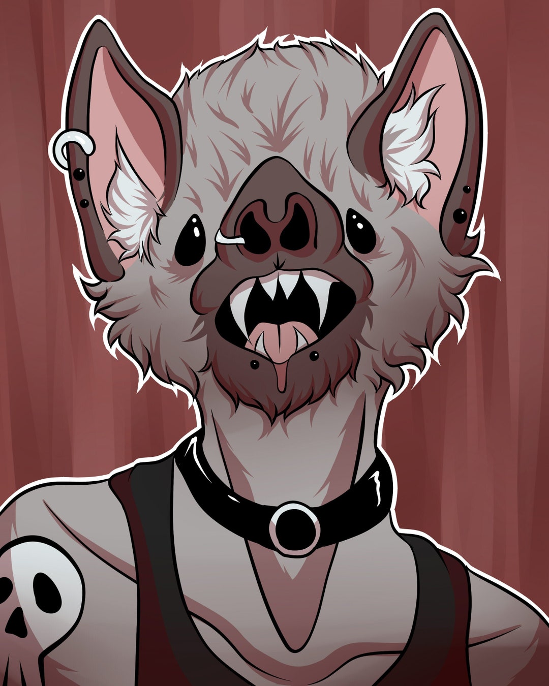 Punk Rock Bat Girl - 8x10in Art Print - Etsy