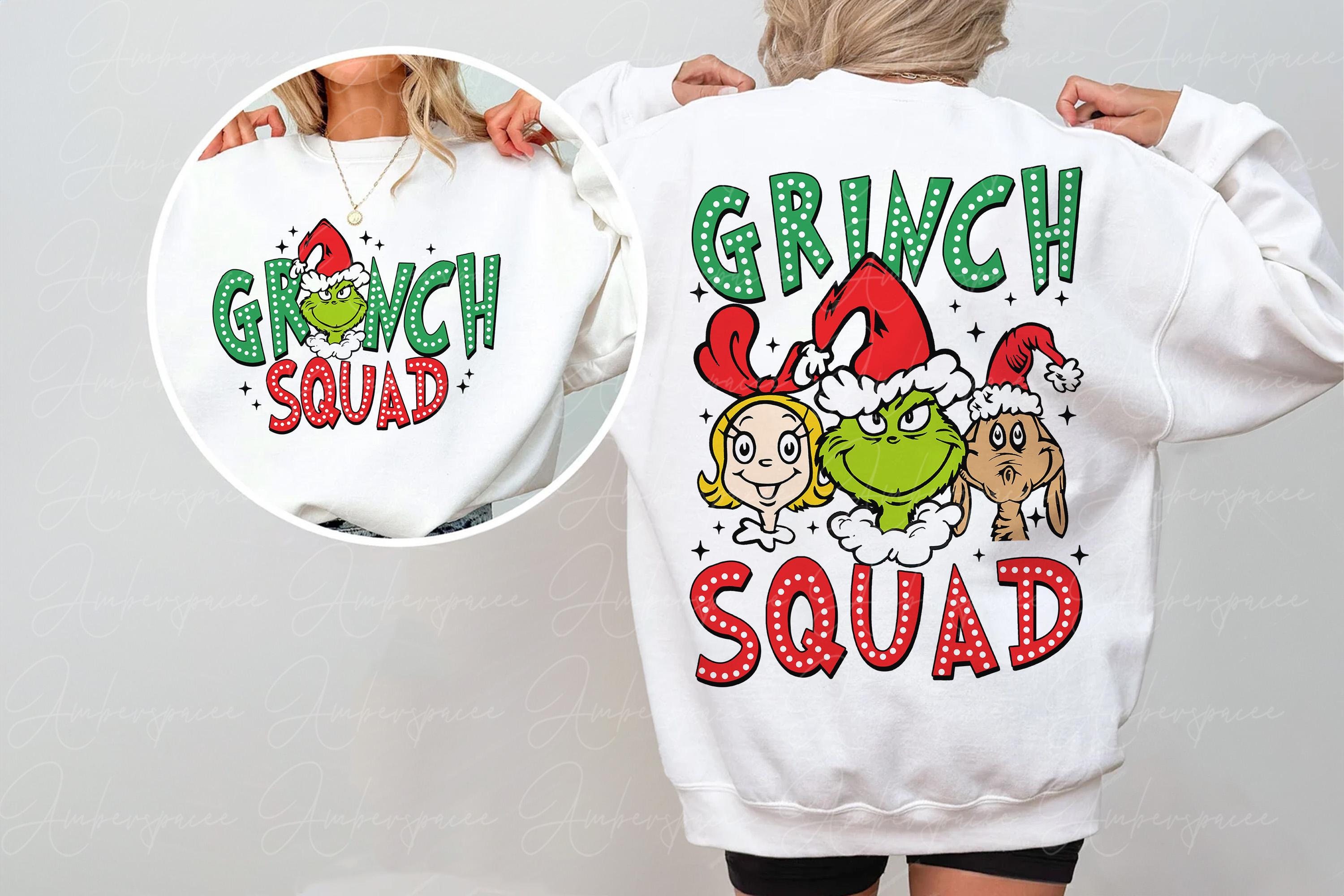 Grinch Squad Svg Png, Grinch Front and Back Svg Png, Christmas Svg ...