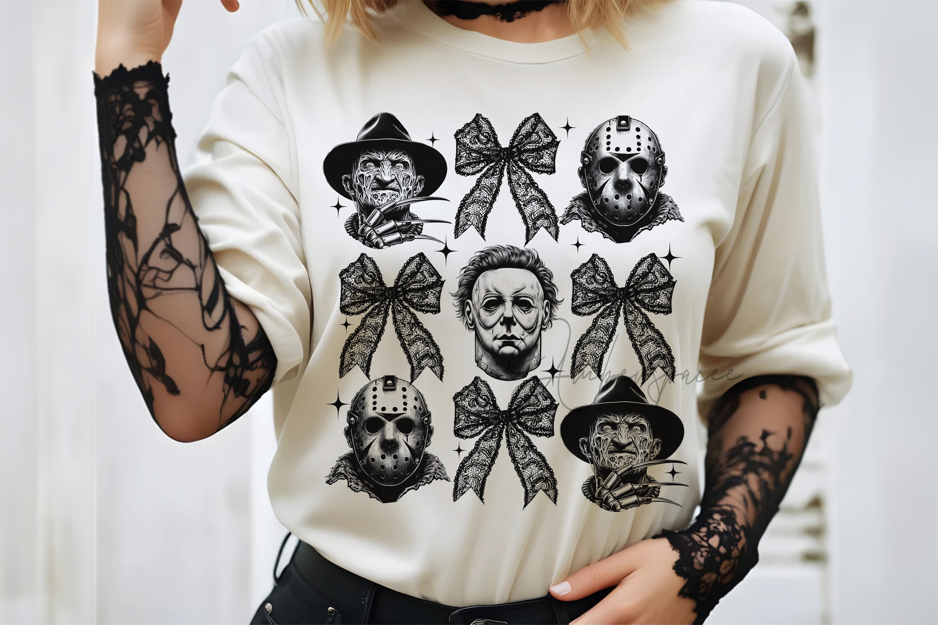 Halloween Coquette Bow Png, Horror Halloween Png, Horror Characters Png ...