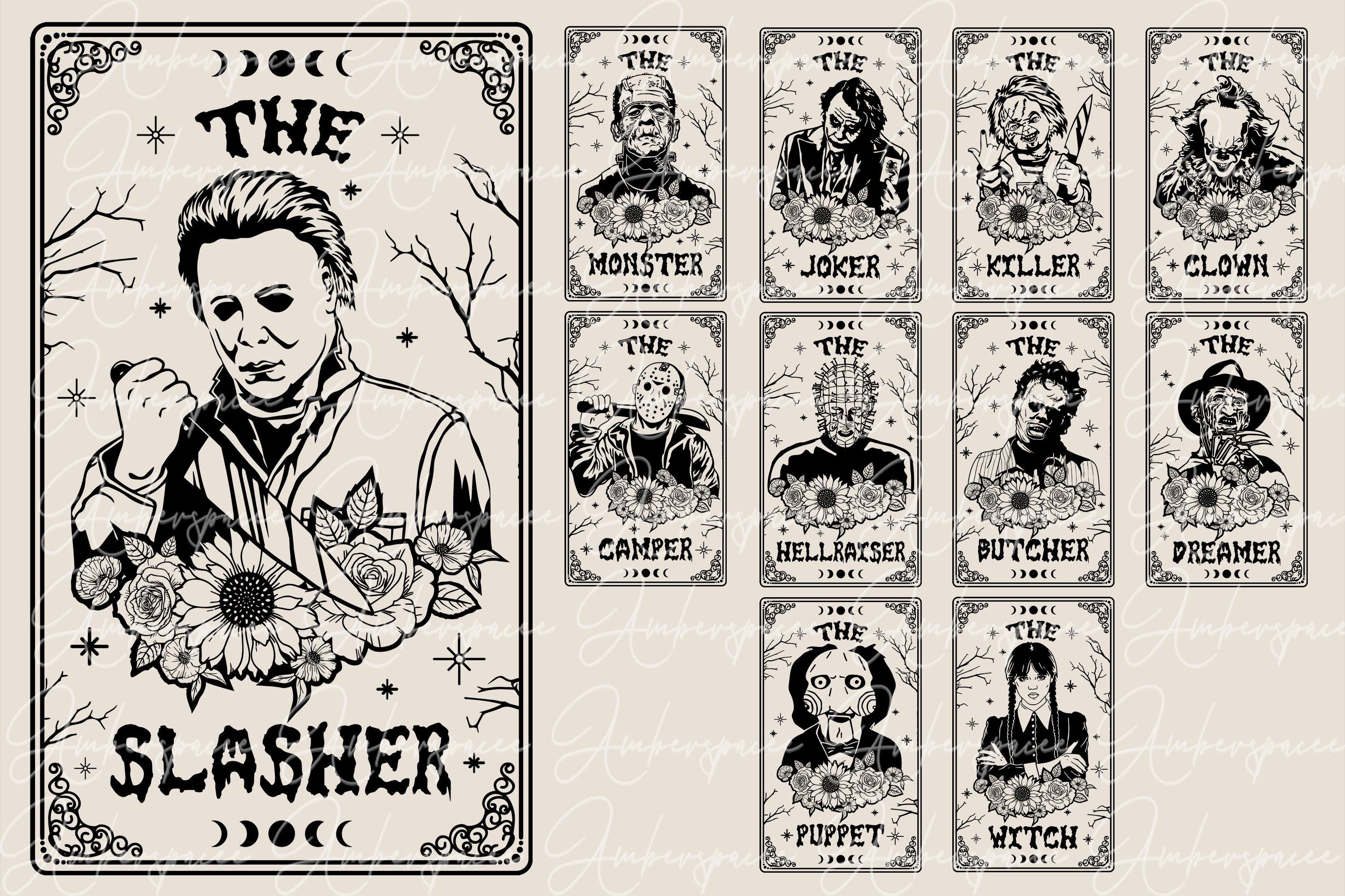 Horror Tarot Card PNG SVG, Tarot Card Png Bundle, Halloween Tarot Card ...