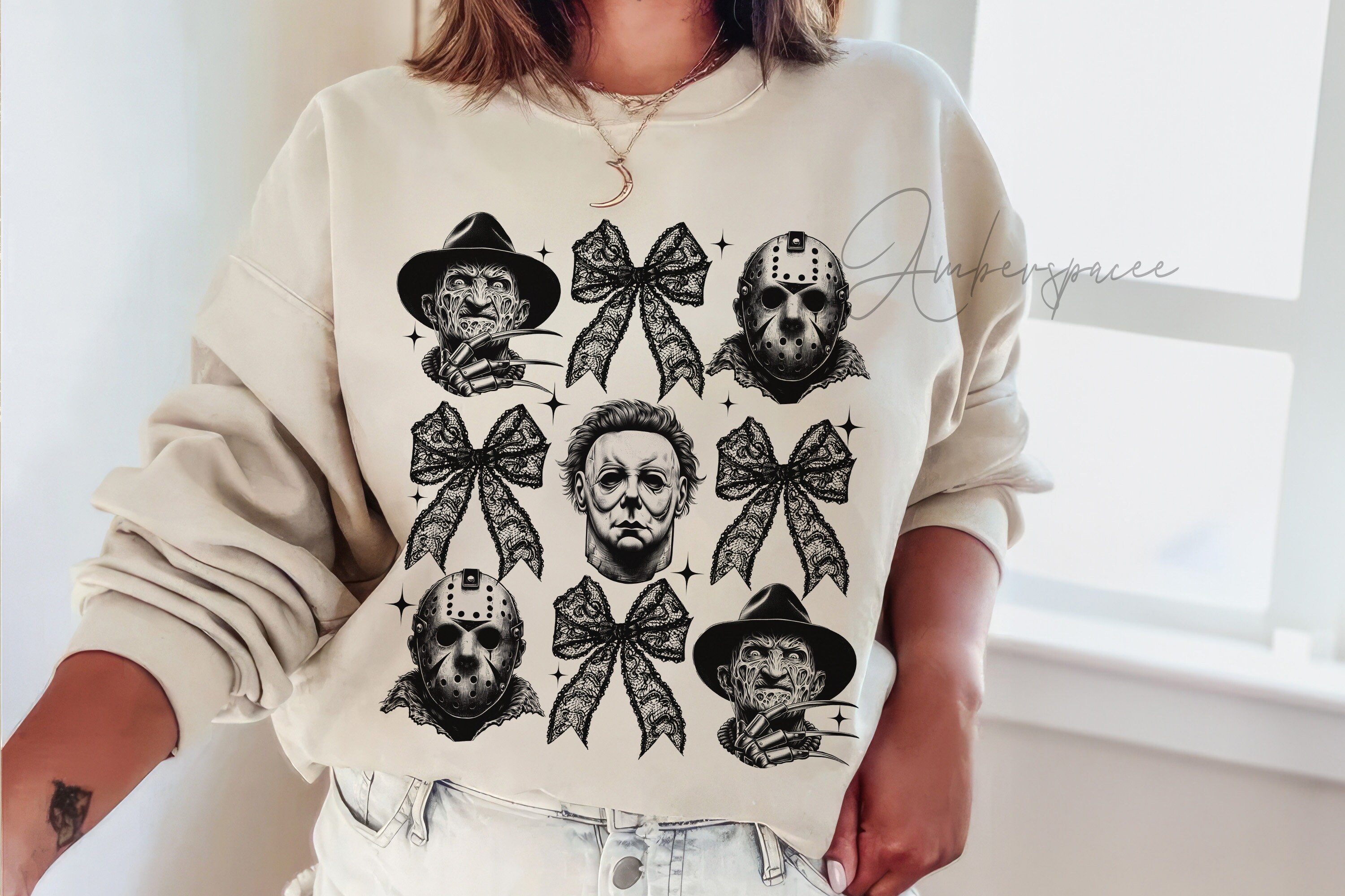 Halloween Coquette Bow Png, Horror Halloween Png, Horror Characters Png ...