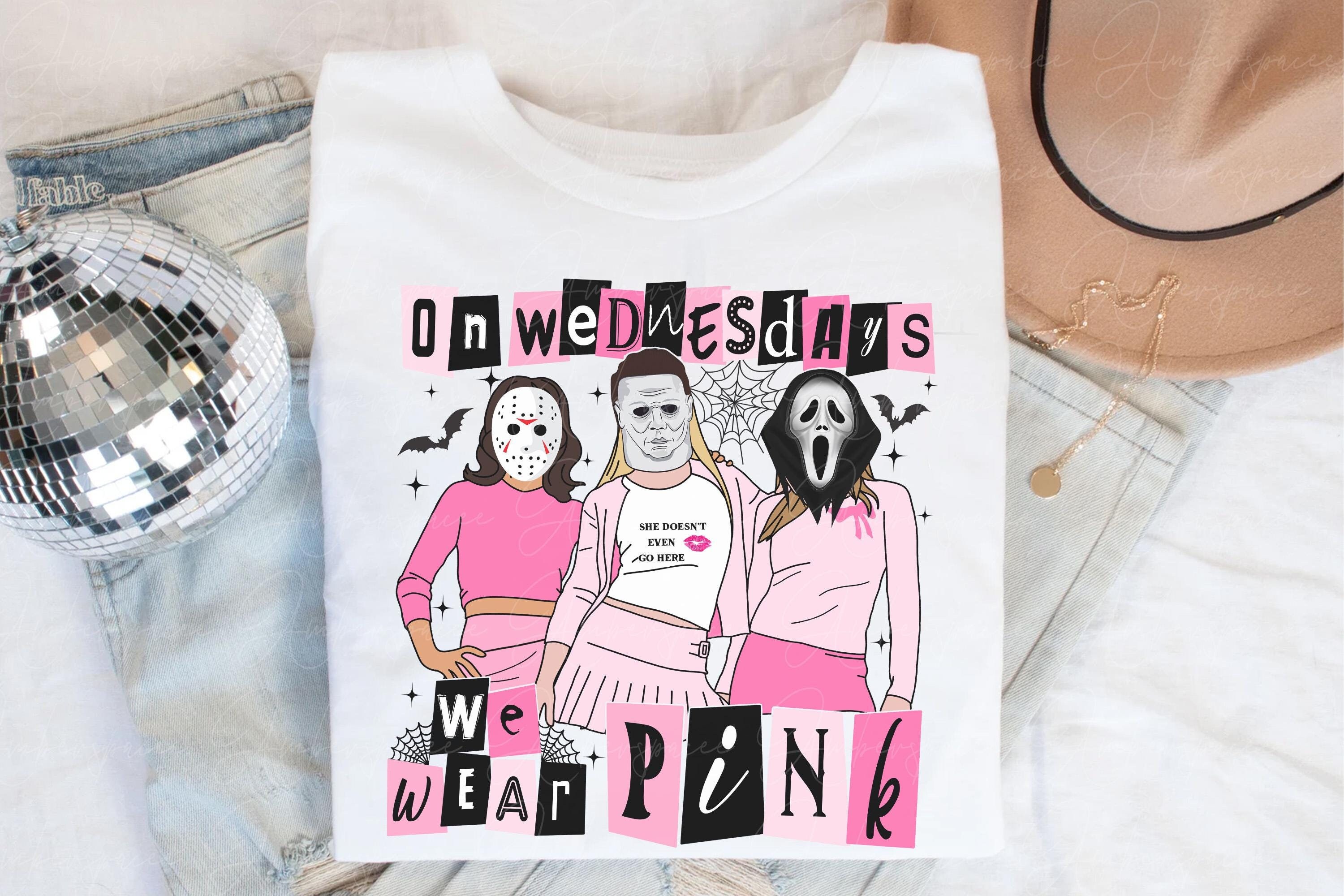 On Wednesdays We Wear Pink PNG SVG, Horror Halloween Svg, Pink ...