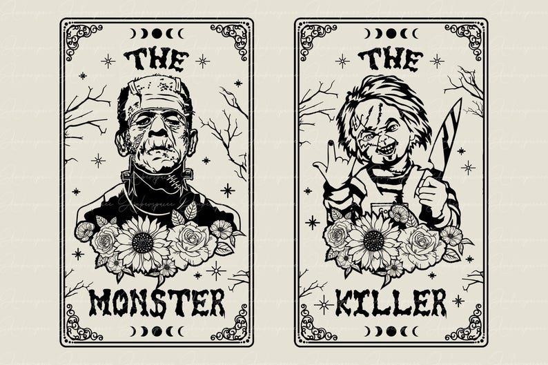 Horror Tarot Card PNG SVG, Tarot Card Png Bundle, Halloween Tarot Card ...