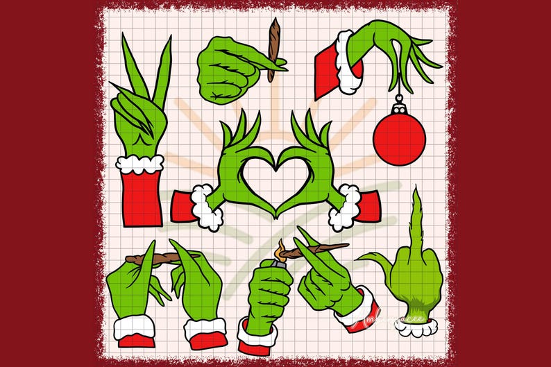 Grinc Hand Svg Png, Merry Grinchmas Svg, Grinc Heart Hand Svg, Green ...
