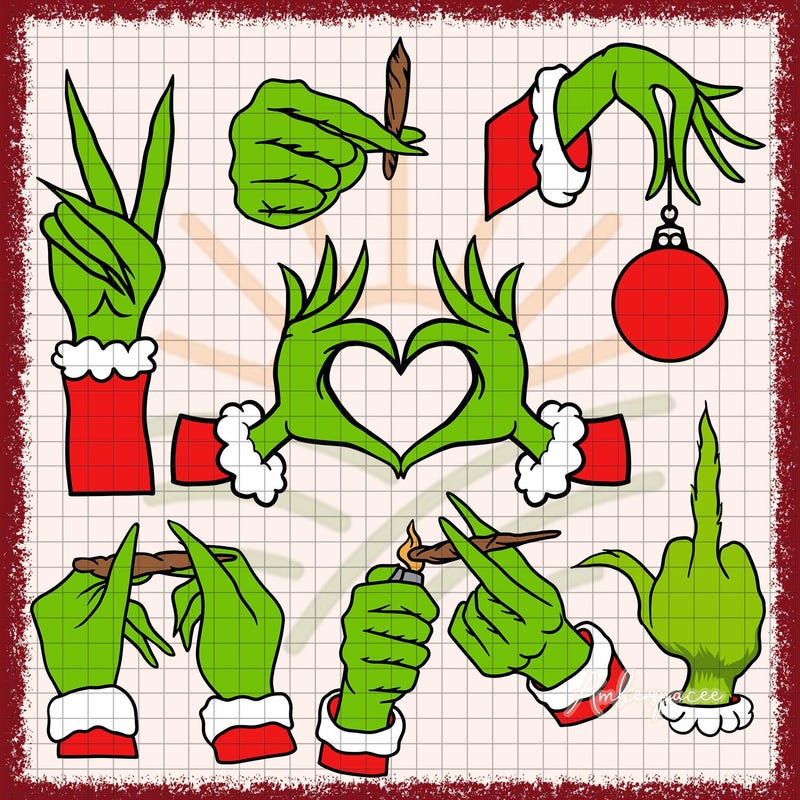 Grinch Hand Middle Finger - Etsy