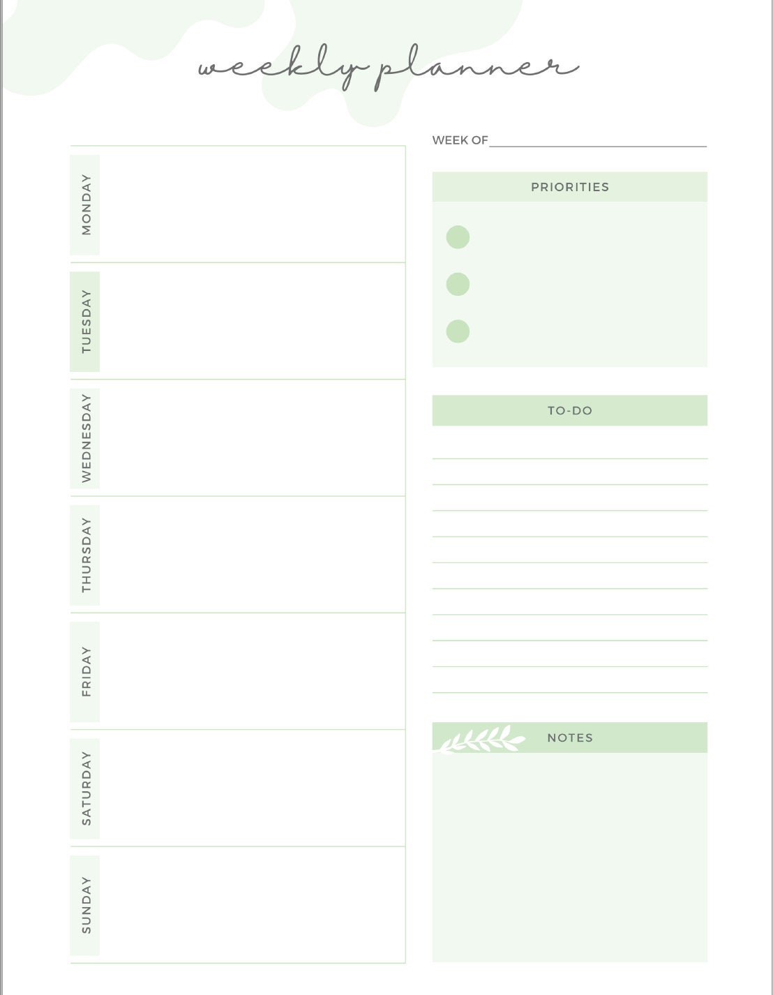 Clean & Simple Weekly Planner / Weekly Planner / Printable Planner - Etsy