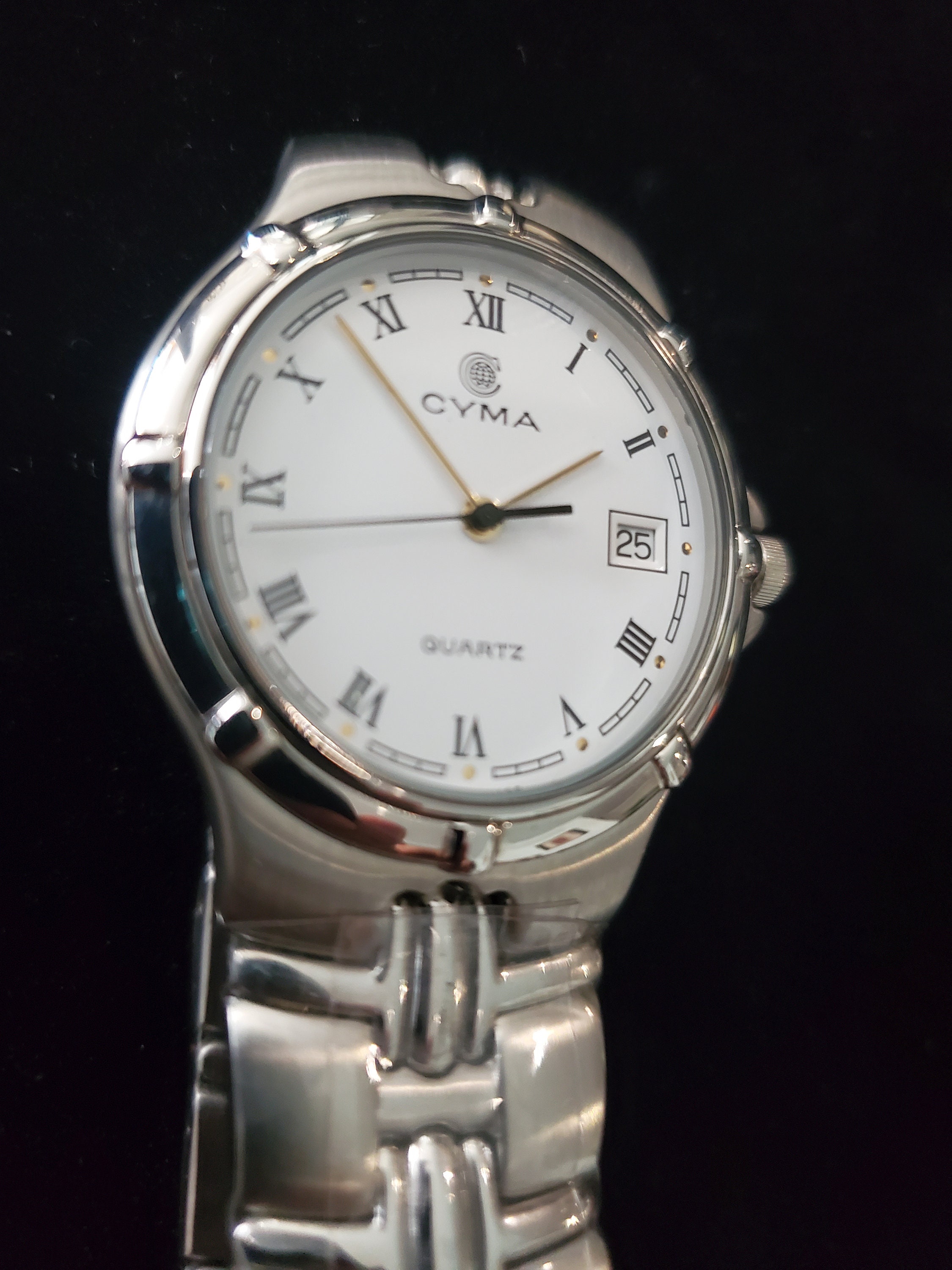 Cyma Le Locle Stainless Steel Bracelet Mens Watch - Etsy