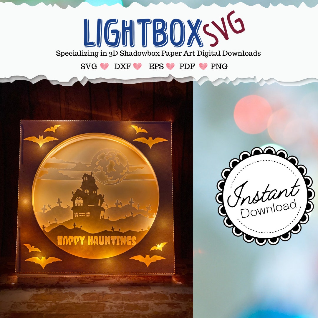 Halloween SVG Haunted SVG *frame Included* Shadowbox House Lightbox ...