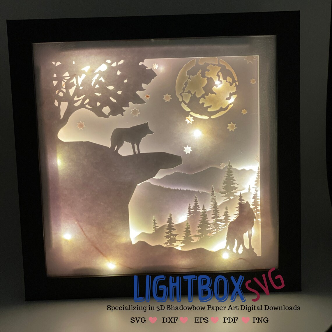 3d Wolf Svg Lightbox Cricut Paper Art Download Shadowbox for - Etsy