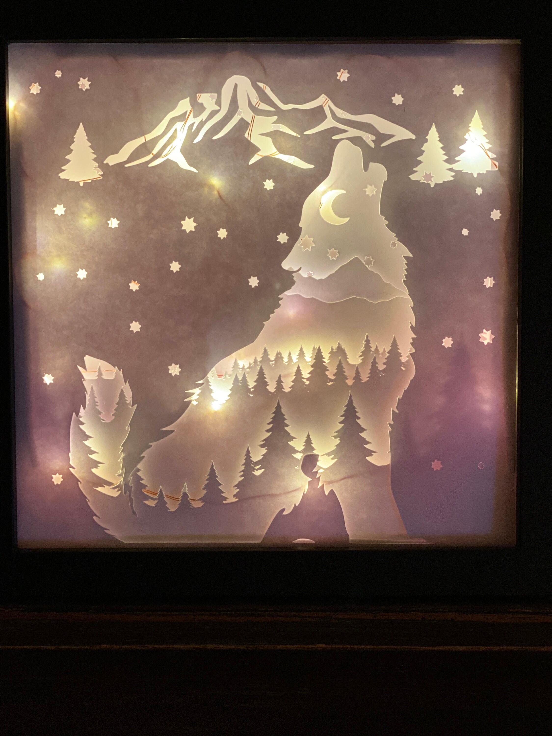 Wolf Lightbox 3D SVG Layered Shadowbox Digital Download - Etsy