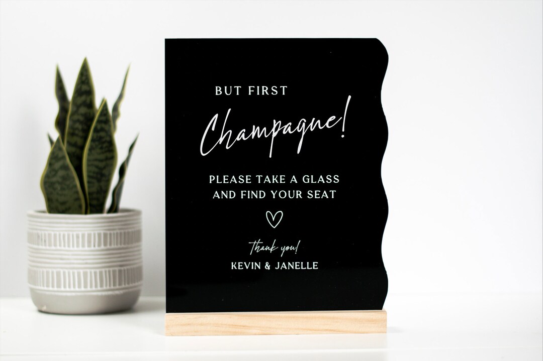 But First Champagne Sign, Champagne Wall Sign, Personalized Wedding ...