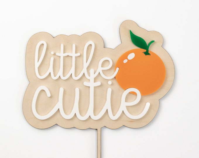 Little Cutie Cake Topper, Orange Theme Baby Shower, Citrus Birthday ...
