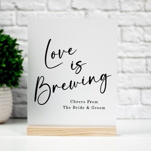 Love is Brewing Sign, Wedding Bar Sign, Wedding Beer Sign, Brewery ...