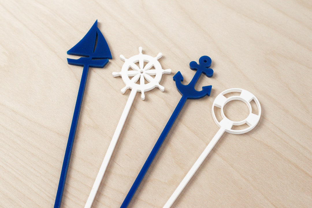 Sailing Drink Stirrers, Nautical First Birthday Decorations, Sailboat ...