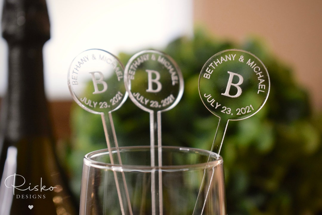 Personalized Wedding Stir Sticks, Cocktail Stirrers, Engagement Drink ...