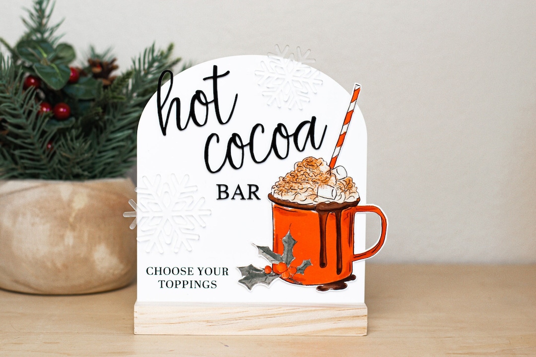 Hot Cocoa Bar Sign, Hot Chocolate Bar Station, Christmas Party Decor ...
