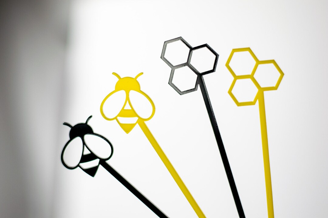 Bumble Bee Drink Stirrers, Bee Themed Baby Shower, Honey Bee First ...