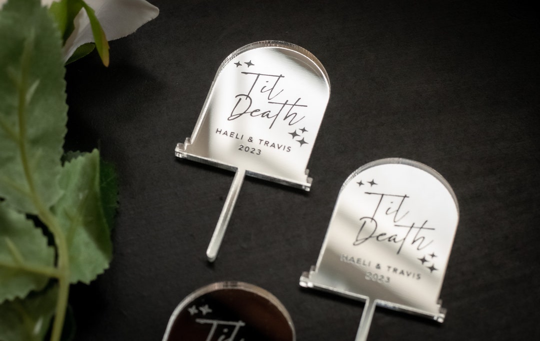 Til Death Cupcake Toppers, Gothic Bachelorette Party, Halloween ...