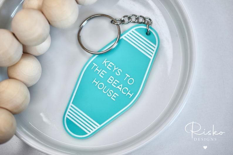 Beach House Keychain Vacation Home Key Ring Airbnb Keychain | Etsy