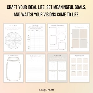 Vision Board Printables, Guided Manifestation Journal, Goal Setting ...