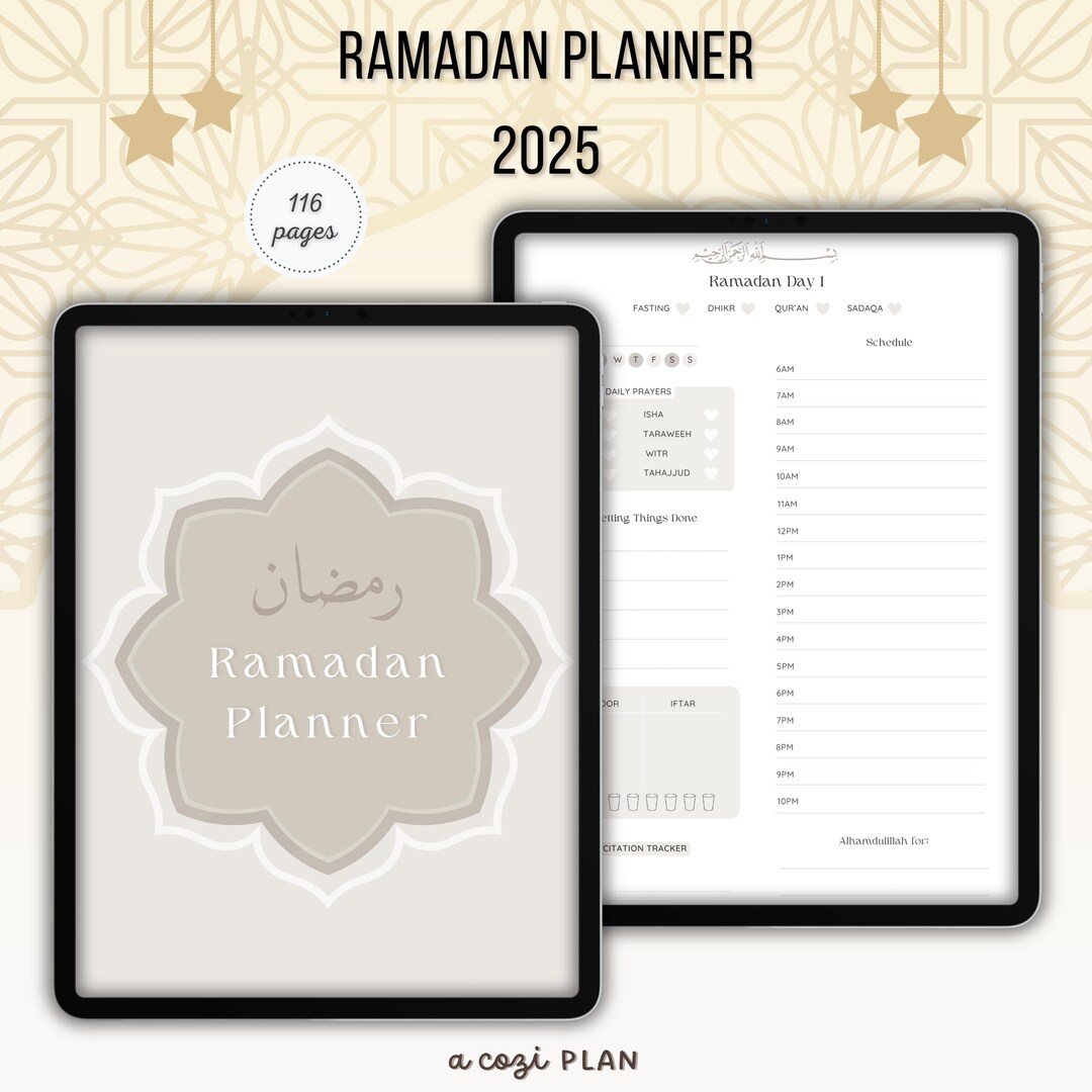 Islamic Ramadan Planner 2025: Daily Journal, Salah & Quran Tracker ...