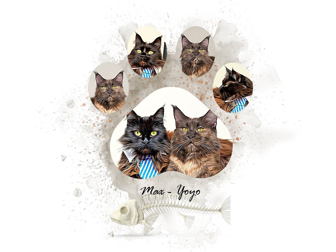 Custom Pet Paw Print Collage - Etsy