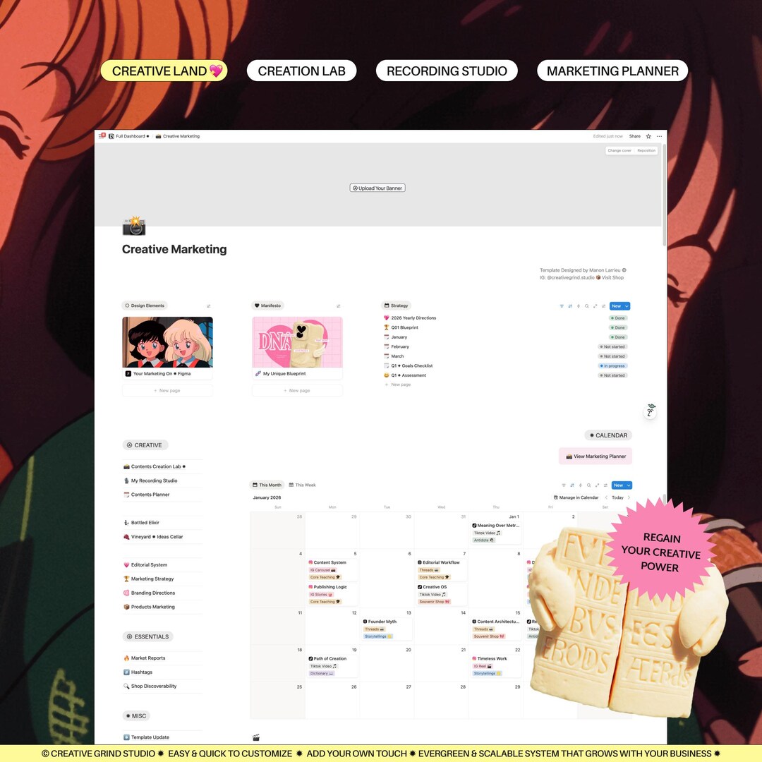Notion Creative Marketing Template – Brand Strategy, Content Planner - Etsy