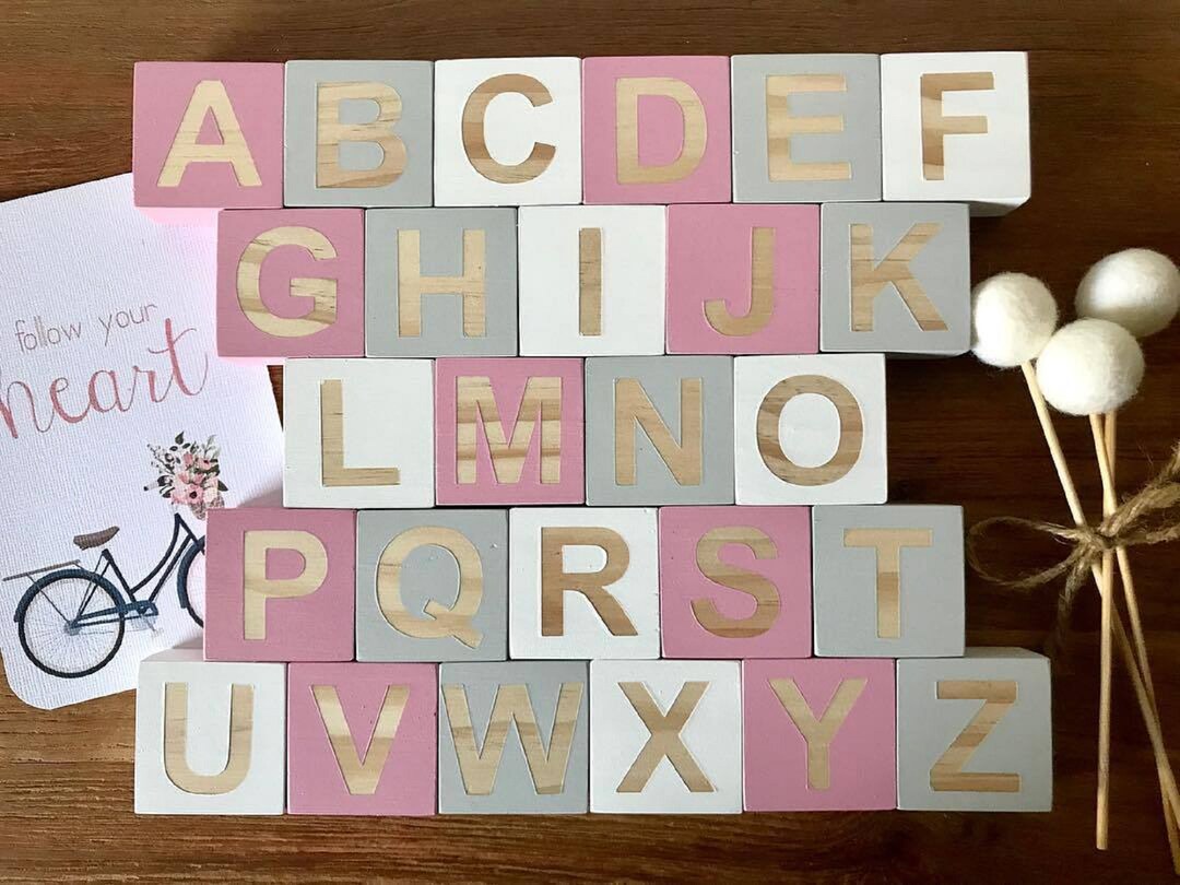 Customizable ABC Alphabet Blocks Personalized Wooden Baby Name Blocks ...