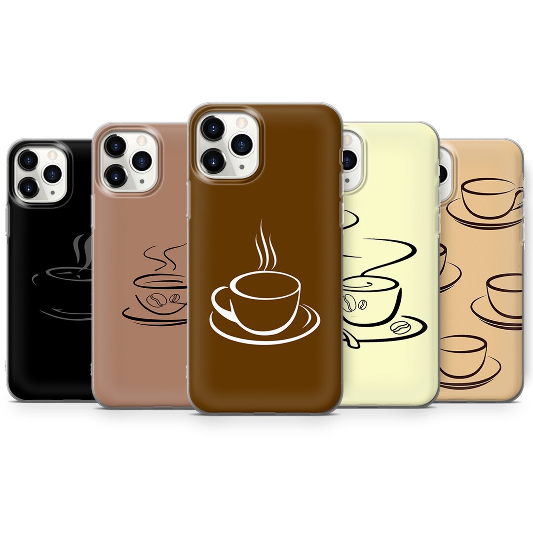 Coffee Cup Phone Case Line Art Cover for iPhone 12 Pro Max, 11, X, Xs ...
