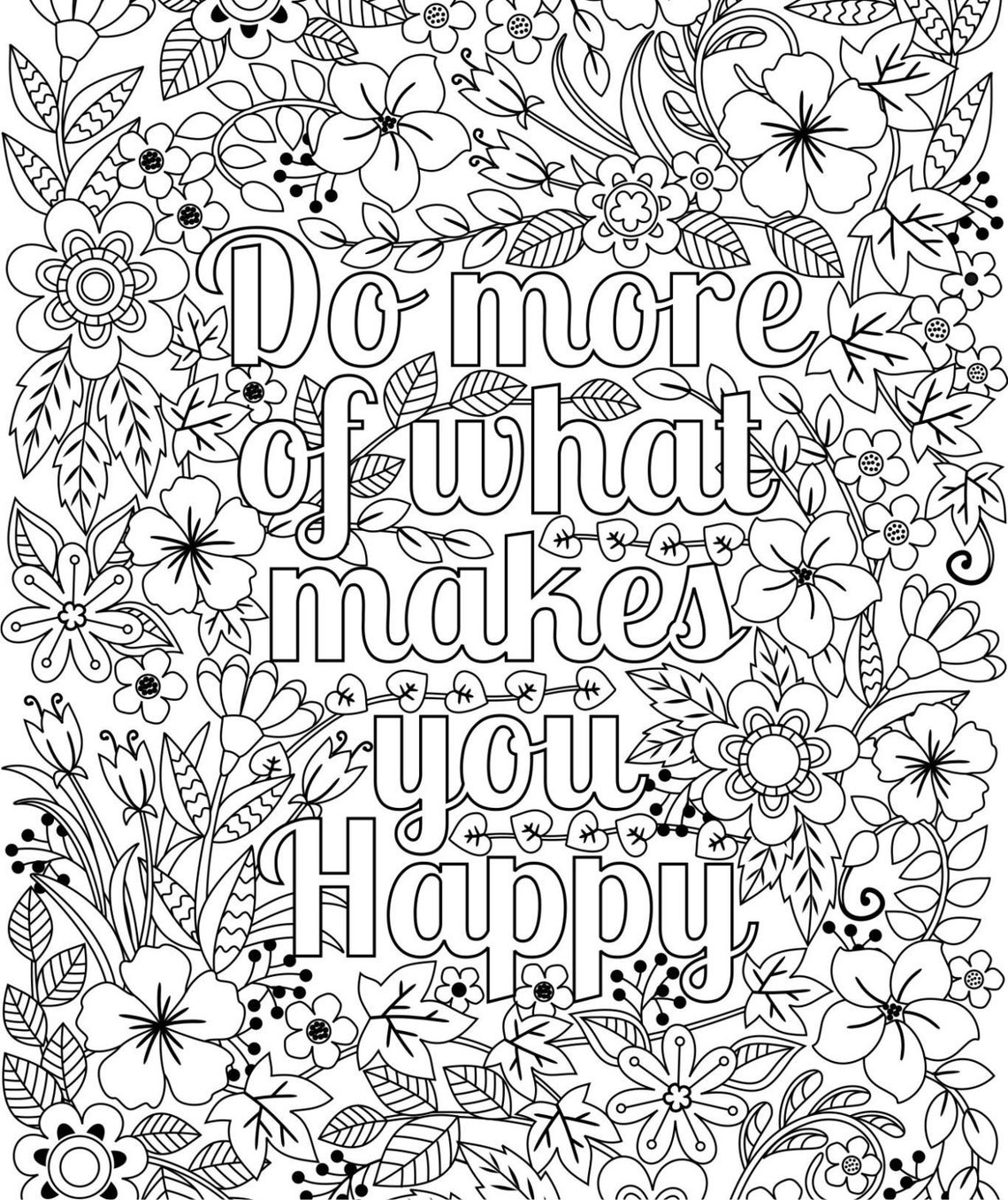 11 Happy Coloring Pages - Printable - Etsy