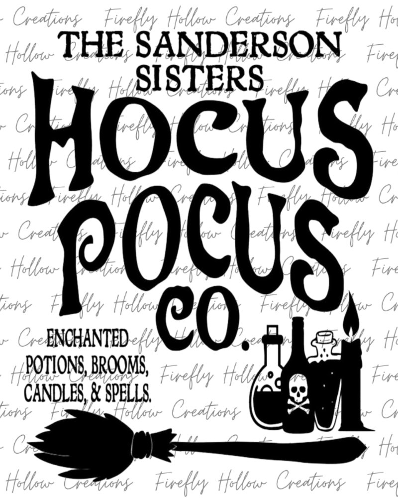 Hocus Pocus Co DIGITAL DOWNLOAD Jpg Svg Png Pdf Sanderson - Etsy