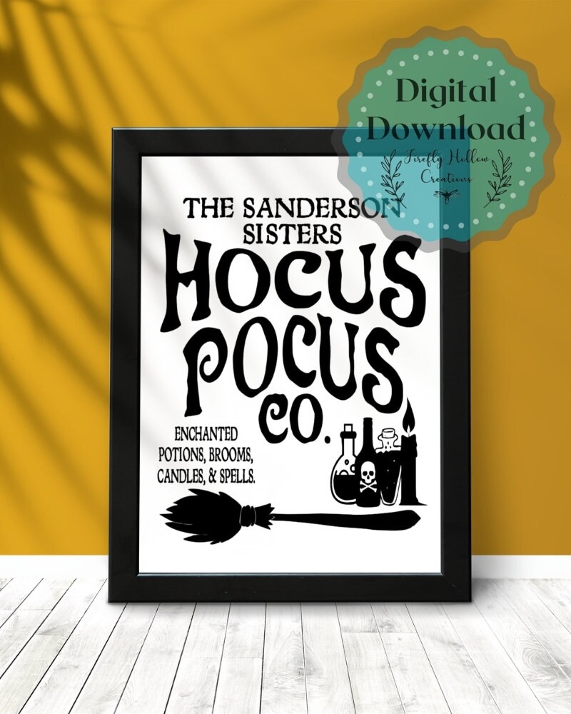 Hocus Pocus Co DIGITAL DOWNLOAD Jpg Svg Png Pdf Sanderson - Etsy