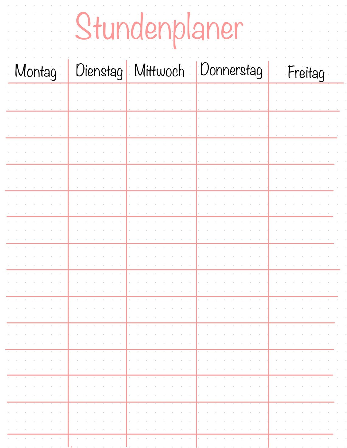 Timetable Pink - Etsy