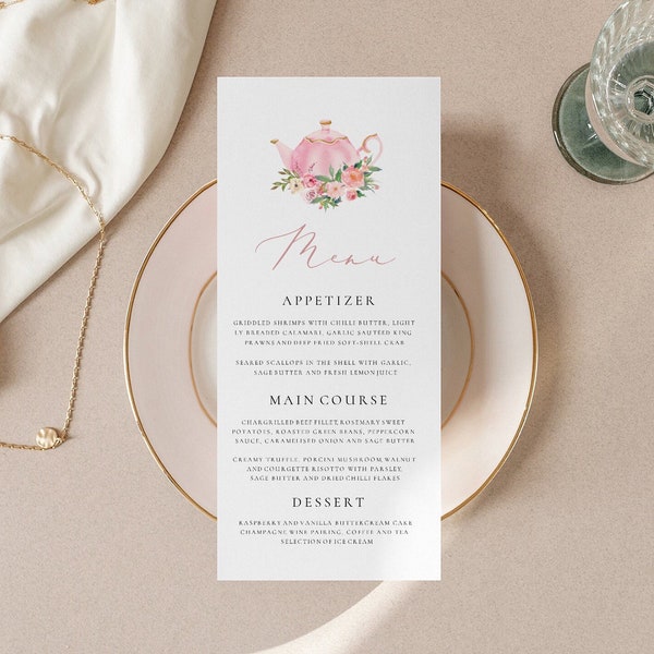 Tea Party Menu - Etsy