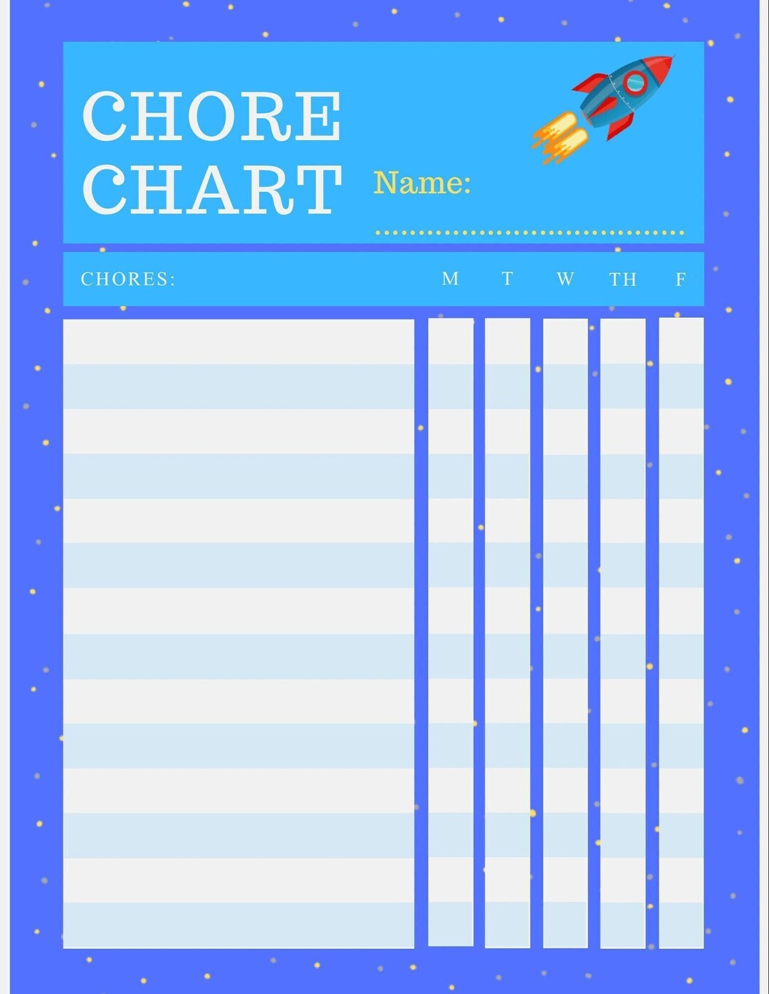 Printable Chore Chart - Etsy