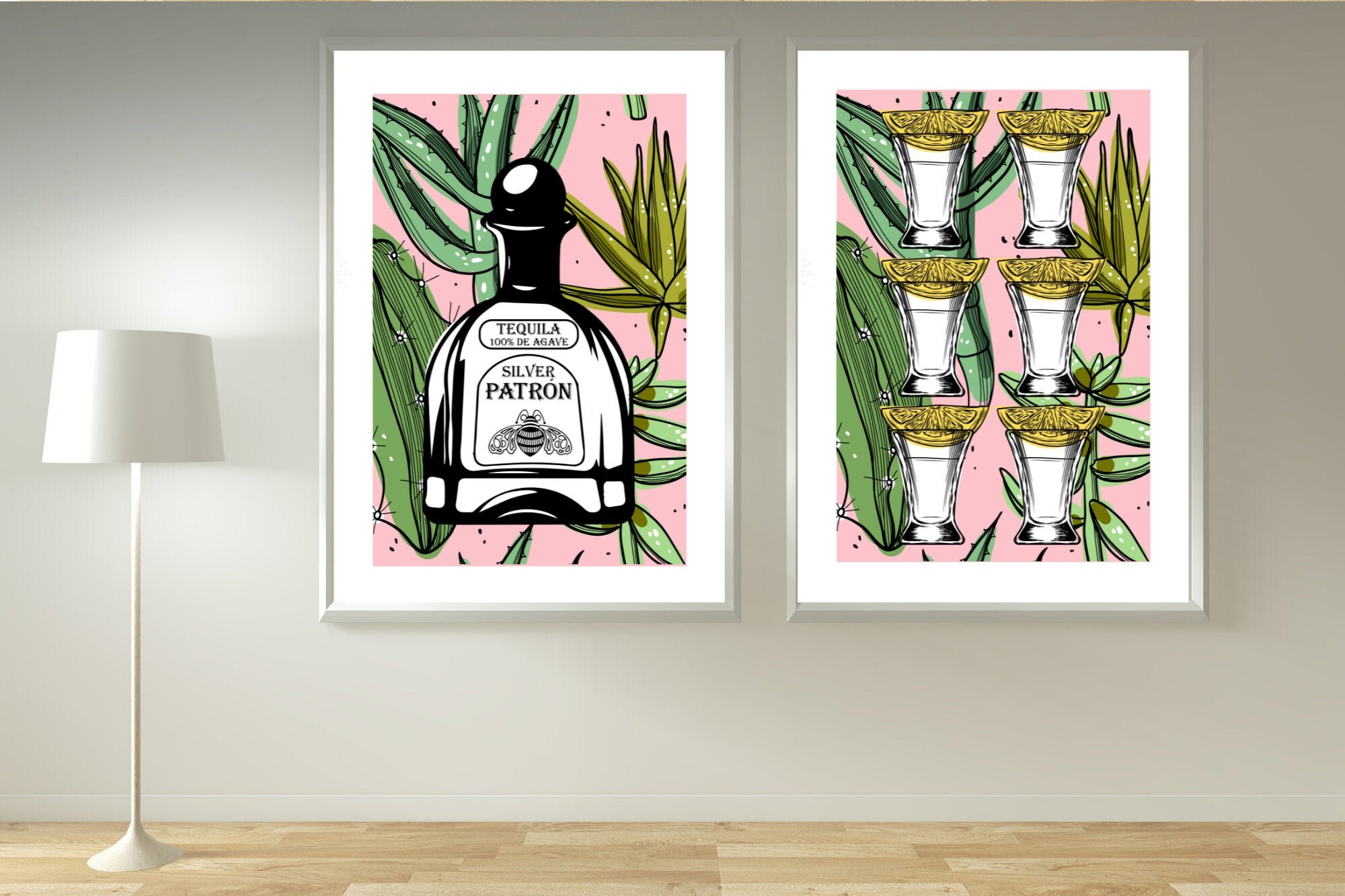 Tequila Art Print Set, Tequila Wall Art, Tequila Poster, Alcohol Wall ...