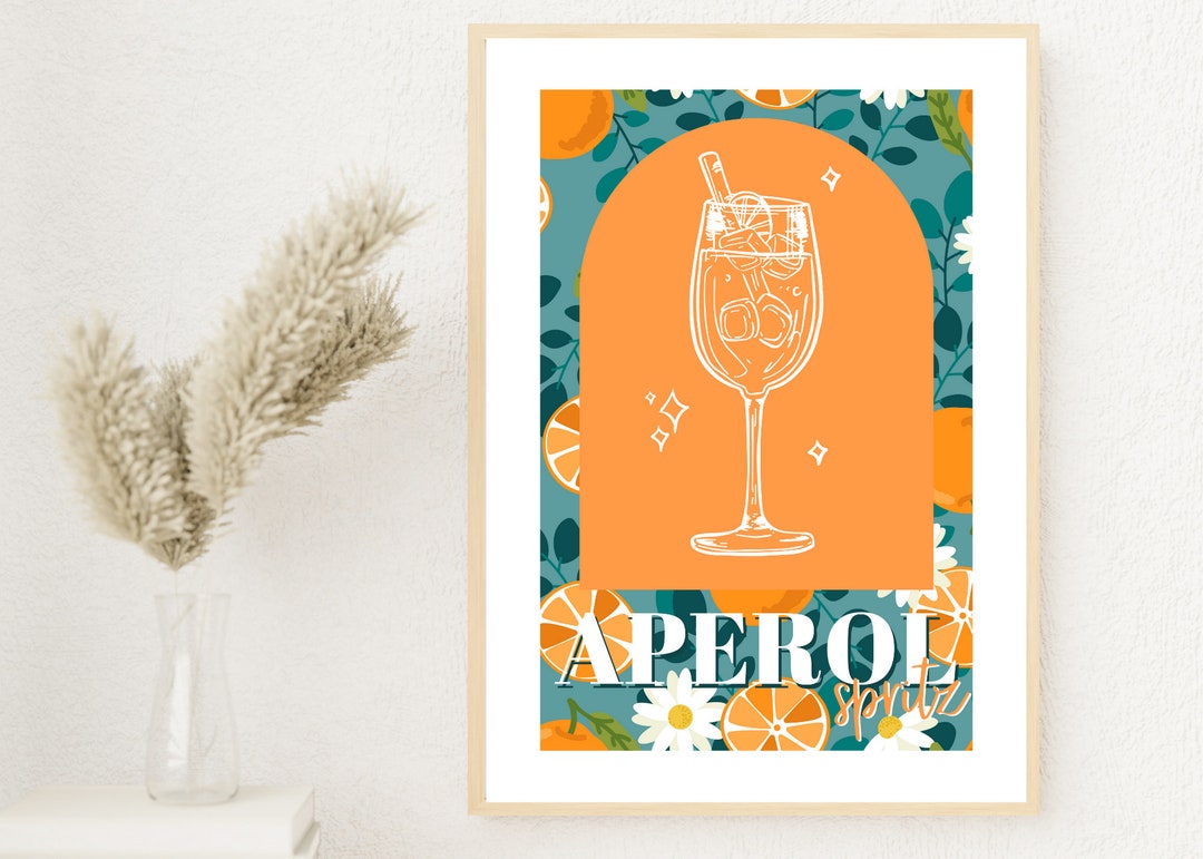 Printable Aperol Spritz Print, A3, A4 Poster, Gallery Wall, Mid Century ...