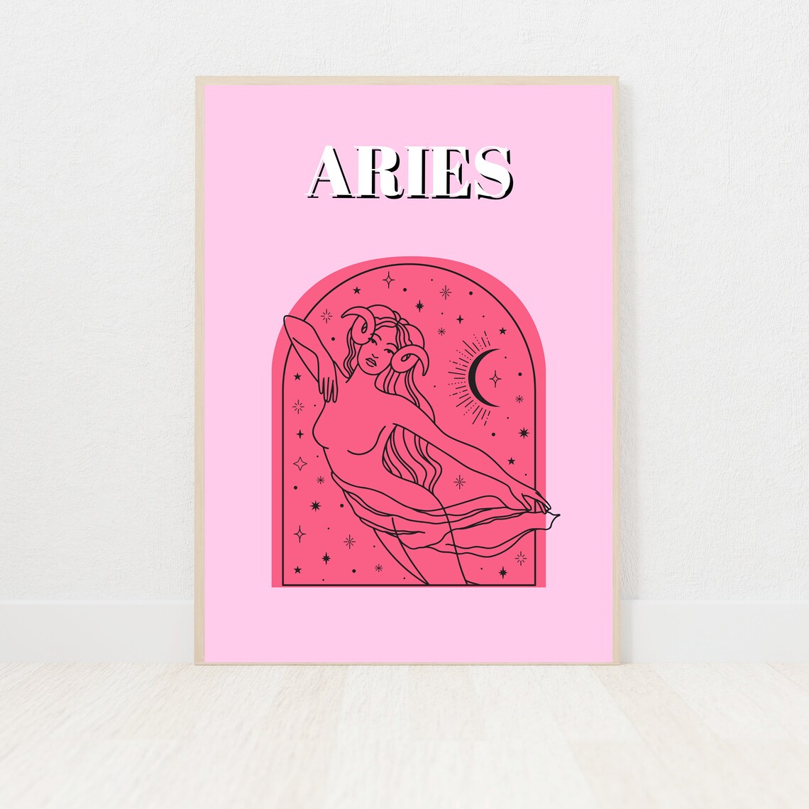 Aries Art Aries Star Sign Aries Zodiac Art Aries Female - Etsy