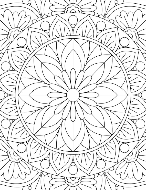 Mandala Coloring Book: Volume 5 | Etsy
