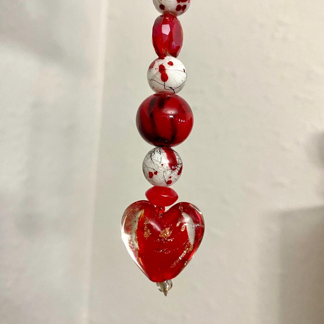 Blood Spatter Heart Keychain; Heart Charm; Heart Accessory - Etsy
