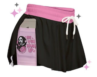Soft Goth Flowy Shorts Pink Skull Spooky Pastel Goth, Alt Clothing ...