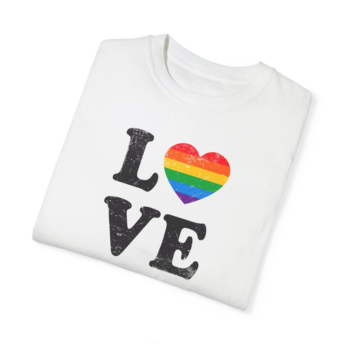 Love Pride Shirt | Retro Rainbow Graphic Tee | Comfort Colors | Trendy ...