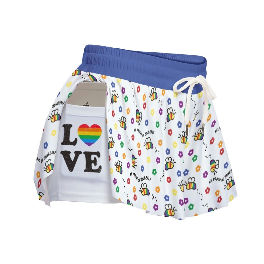 Be Proud Flowy Shorts | LGBTQ Rainbow Bottoms | Cute Pride Gift for ...