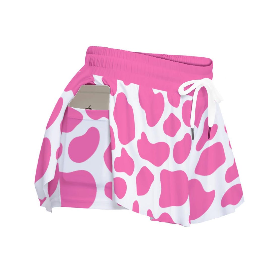 The Pink Cow Print Pocket Shorties | Cute Flowy Shorts, Cowgirl Alt ...