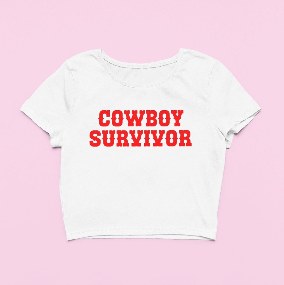 Cowboy Survivor Crop Top | Cute Western Fitted Graphic Top | Y2K Baby ...