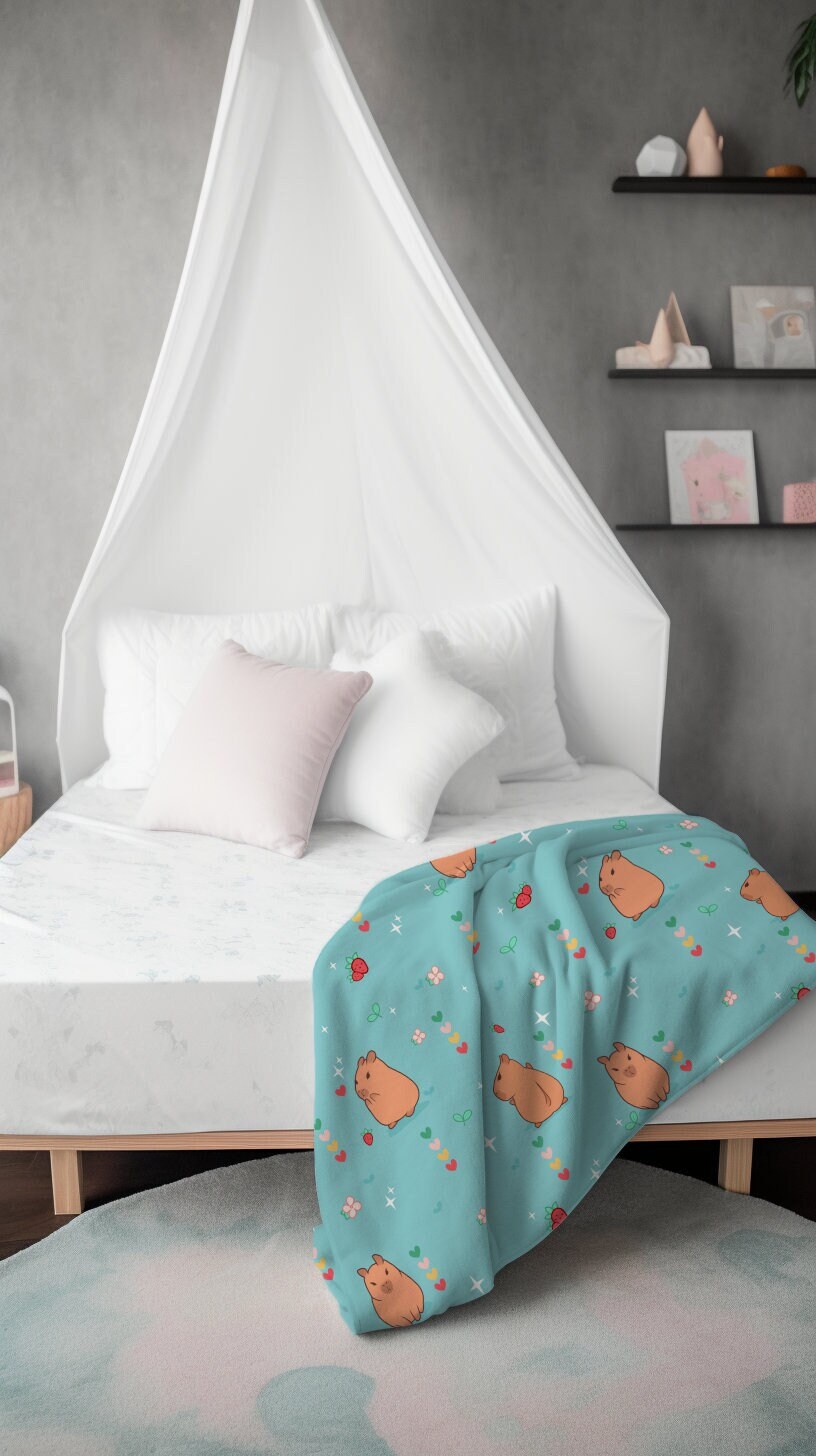 Capybara Plush Blanket Capybara Strawberry Cozy Plush Throw - Etsy