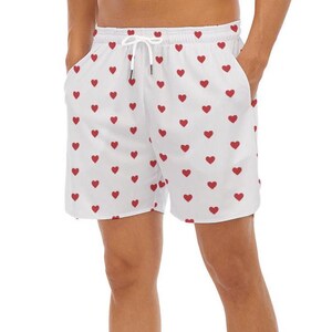 Red Heart Shorts | Boyfriend Lounge Boxers | Fun Lovely Sport Shorts ...